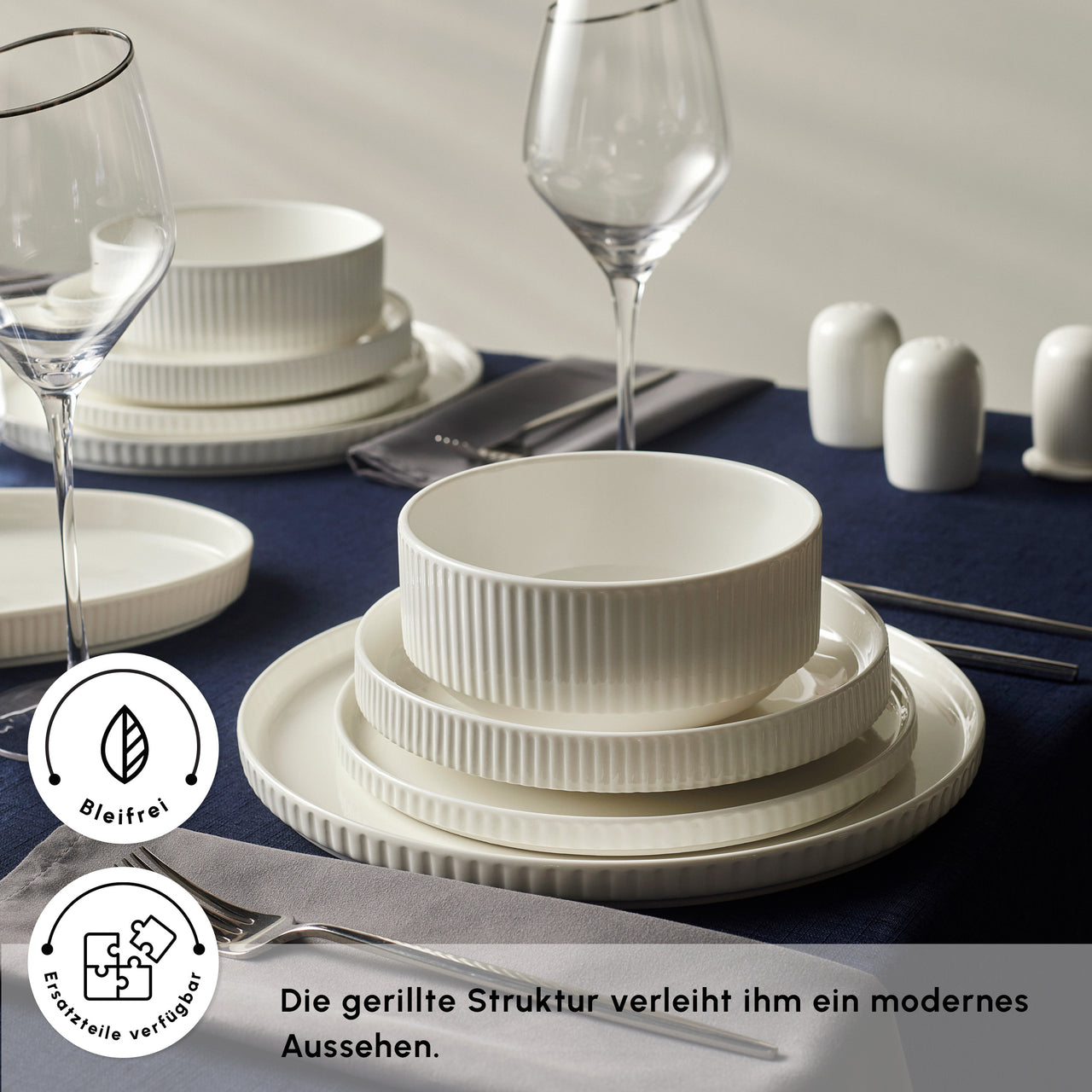 Karaca Forever Bone Pablito Tafelservice, 53-teilig – Evim.ch