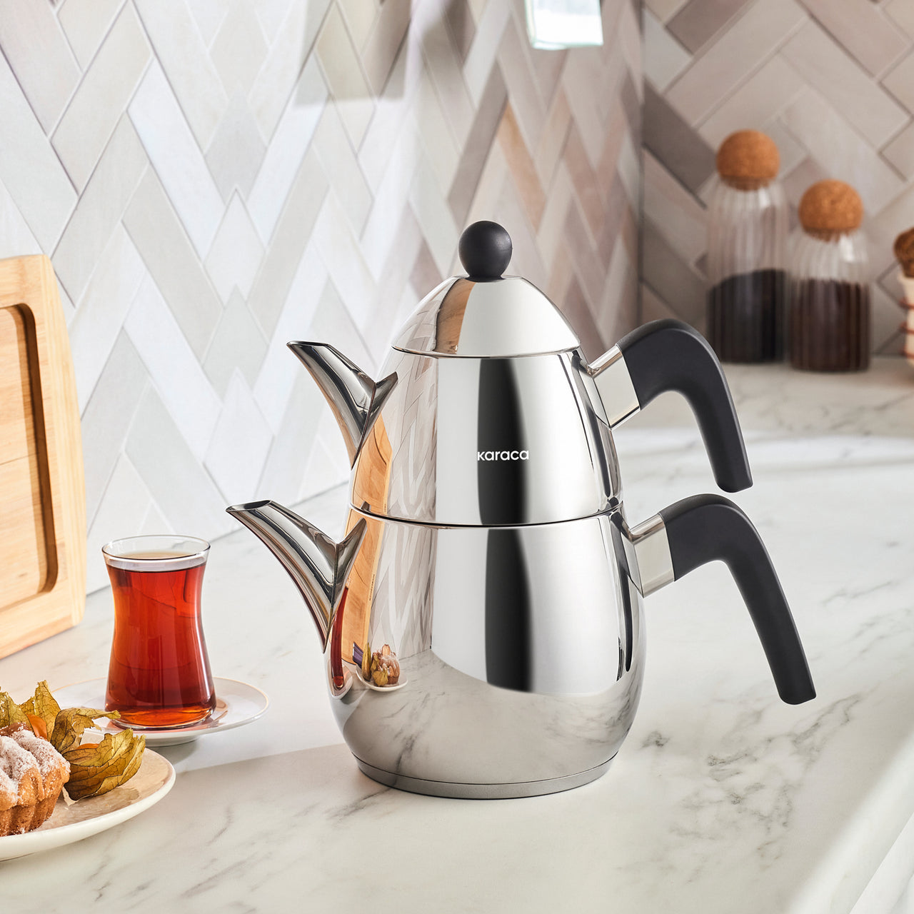 Karaca PowerSteel Pro 316+ Tokyo Teekannen Set, mittelgross – Evim.ch