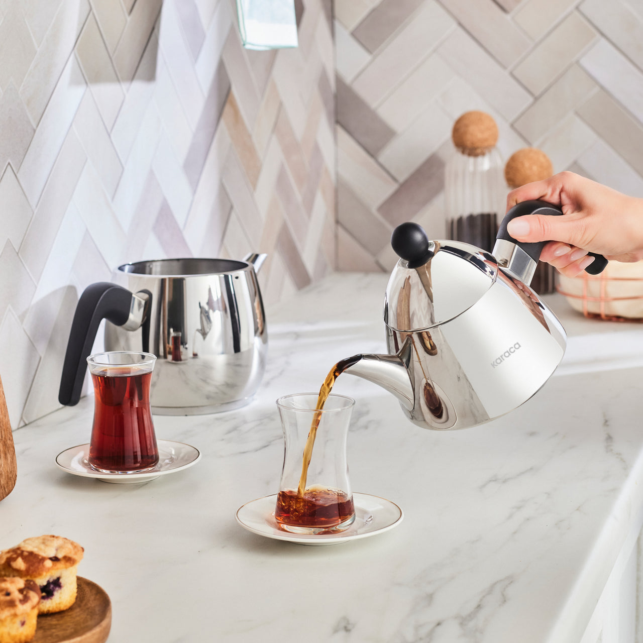 Karaca PowerSteel Pro 316+ Tokyo Teekannen Set, mittelgross – Evim.ch